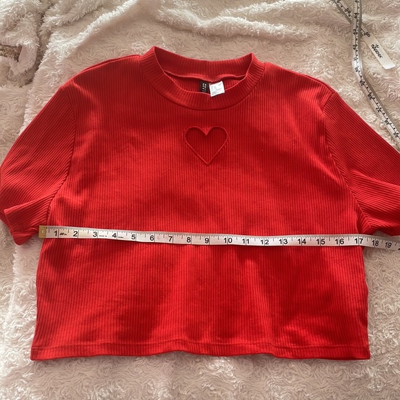 Divided | Tops | Cut Out Heart Crop Top | Poshmark